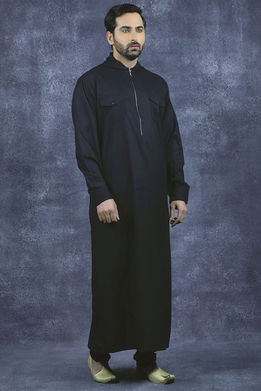 Black Jubba Arabic Royal Gown for Men